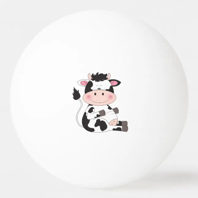 Cute Baby Cow Cartoon Ping-Pong Ball | Zazzle