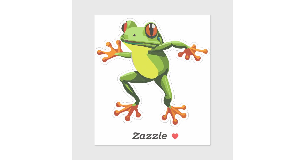 Cute Baby Dancing Tree Frog Sticker | Zazzle