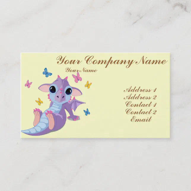 Cute Baby Dragon Business Card | Zazzle