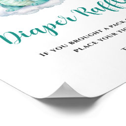 Cute Baby Dragon Diaper Raffle Poster | Zazzle