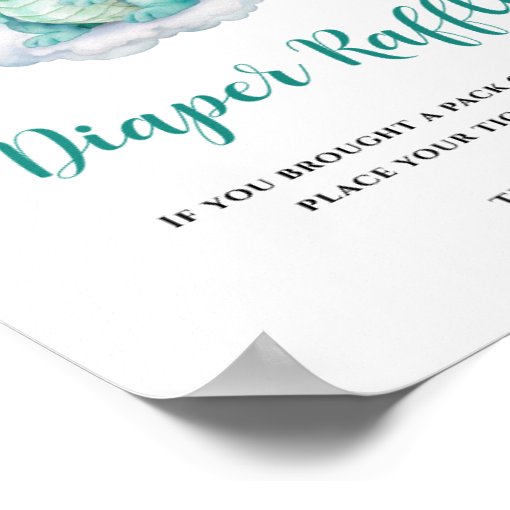 Cute Baby Dragon Diaper Raffle Poster | Zazzle