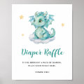 Cute Baby Dragon Diaper Raffle Poster | Zazzle