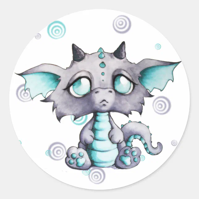 Cute Baby Dragon Sticker | Zazzle