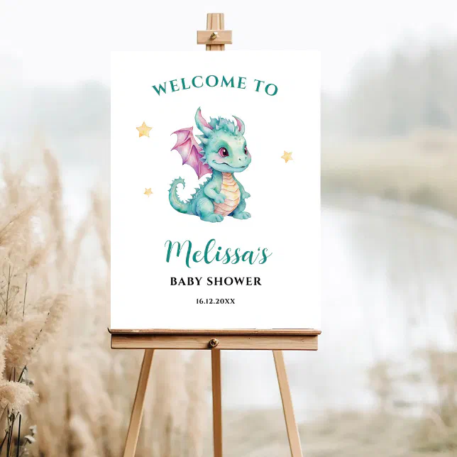 Cute Baby Dragon Welcome Sign | Zazzle
