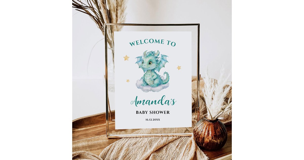 Cute Baby Dragon Welcome Sign | Zazzle