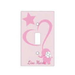 Cute Baby Elephant for Girl Personalized Light Switch Cover | Zazzle