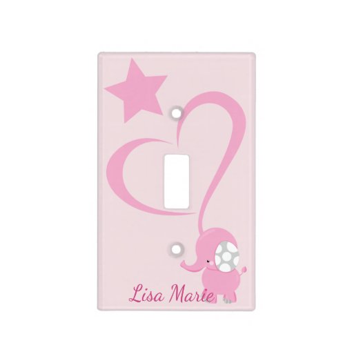 Cute Baby Elephant for Girl Personalized Light Switch Cover | Zazzle