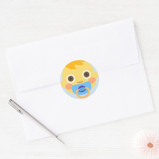 Cute Baby Emoji Classic Round Sticker | Zazzle