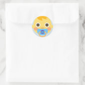 Cute Baby Emoji Classic Round Sticker | Zazzle