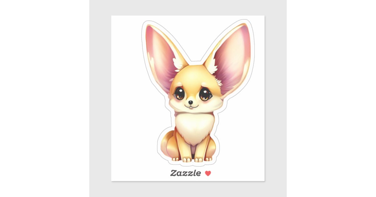 Cute Baby Fennec Fox Sticker | Zazzle