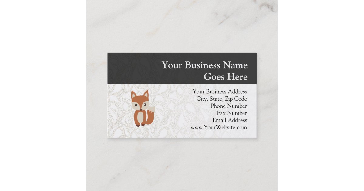 Cute Baby Fox Business Card | Zazzle