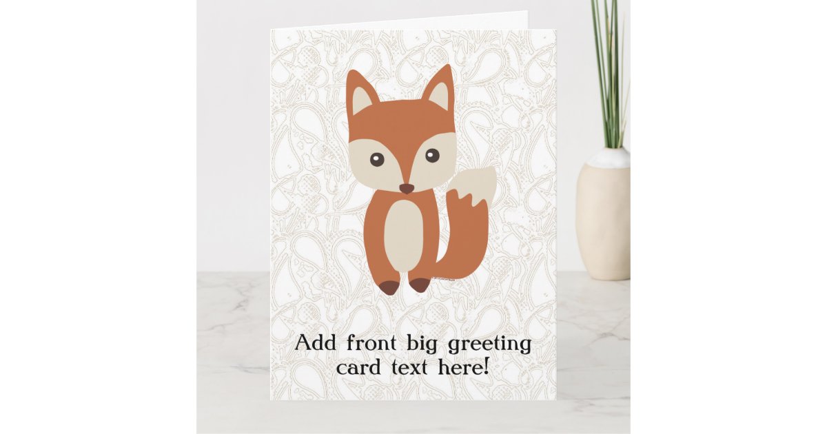 Cute Baby Fox Card | Zazzle