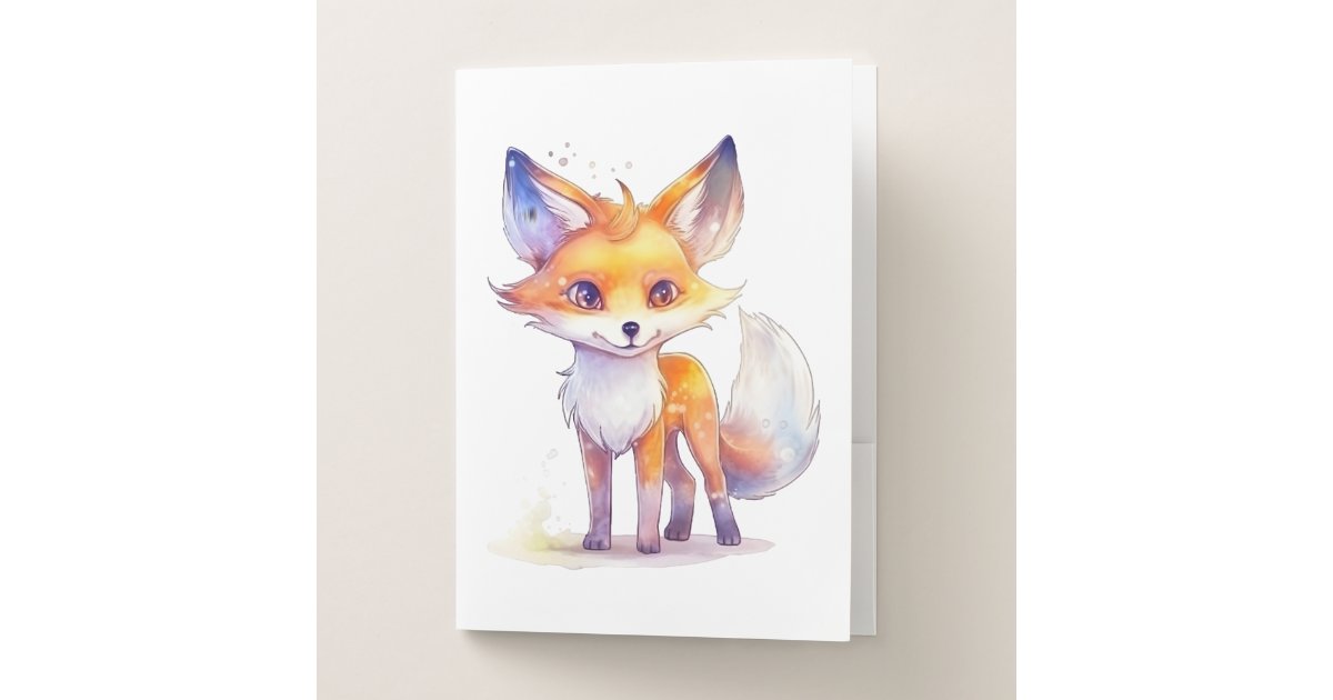 Cute Baby Fox Pocket Folder | Zazzle