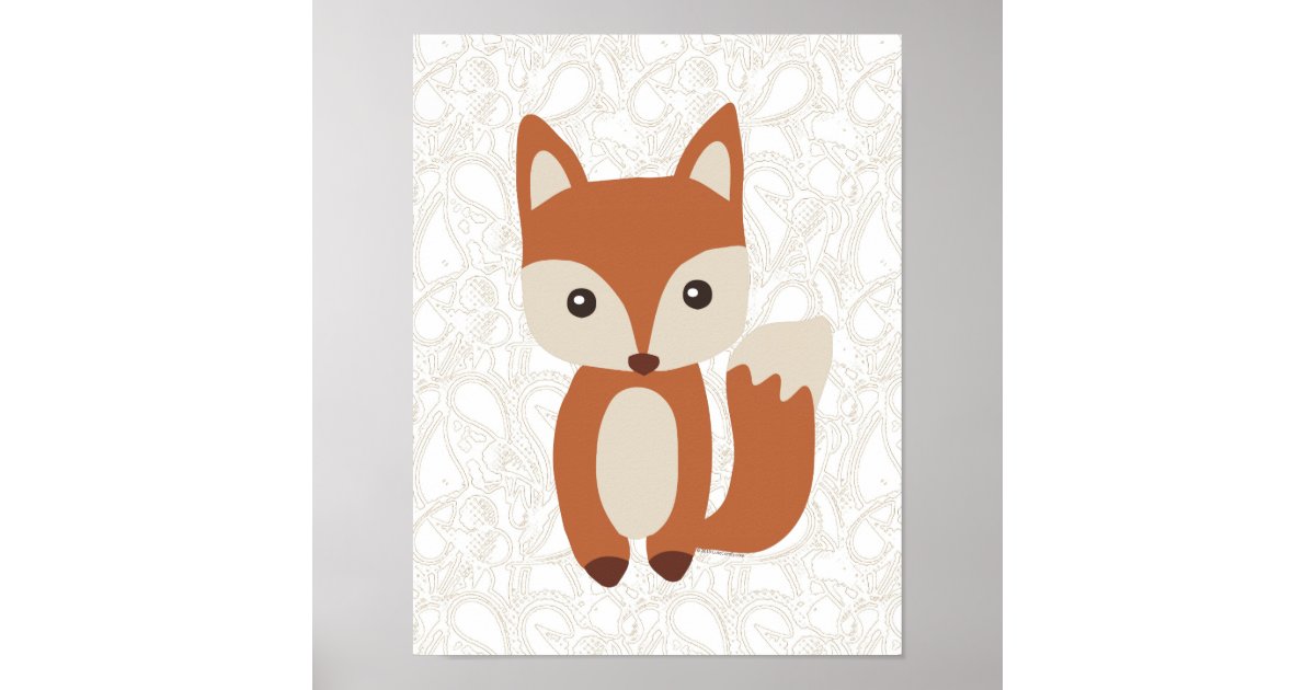 Cute Baby Fox Poster | Zazzle