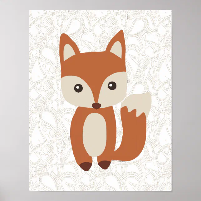 Cute Baby Fox Poster | Zazzle