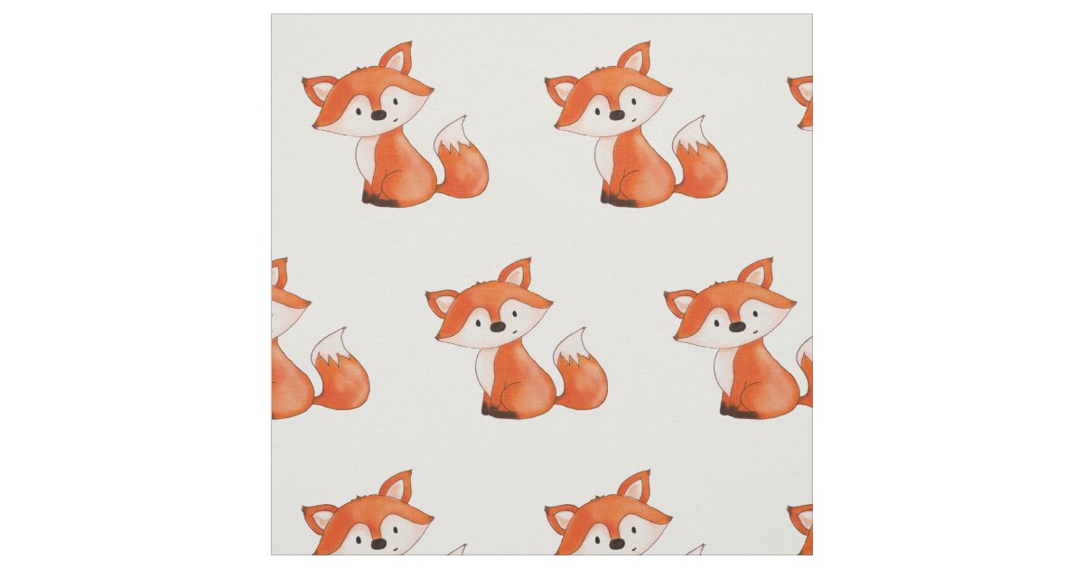 Cute Baby Fox | Woodland Animal Fabric | Zazzle