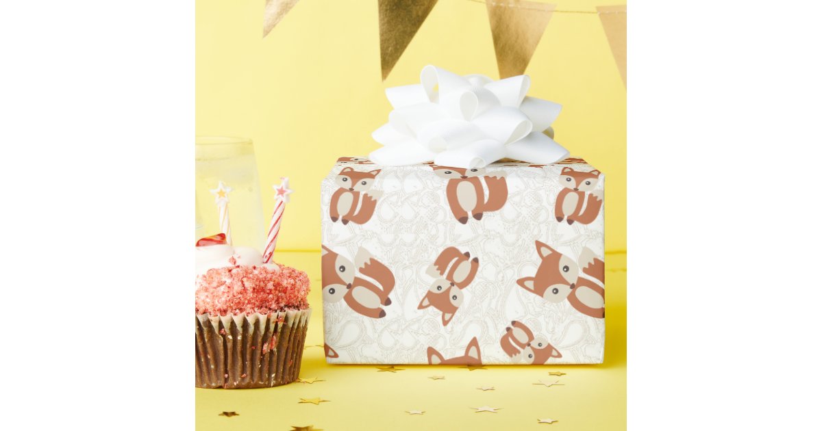 Cute Baby Fox Wrapping Paper | Zazzle