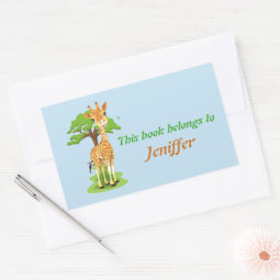Cute Baby Giraffe Back to School Rectangular Sticker | Zazzle