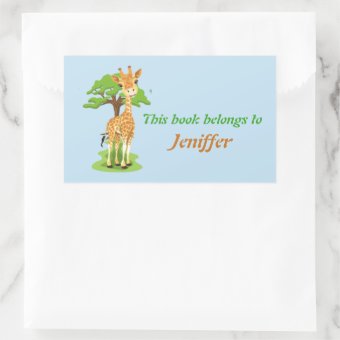 Cute Baby Giraffe Back to School Rectangular Sticker | Zazzle