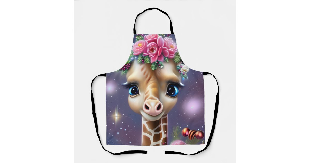 Cute Baby Giraffe Graphic Apron | Zazzle