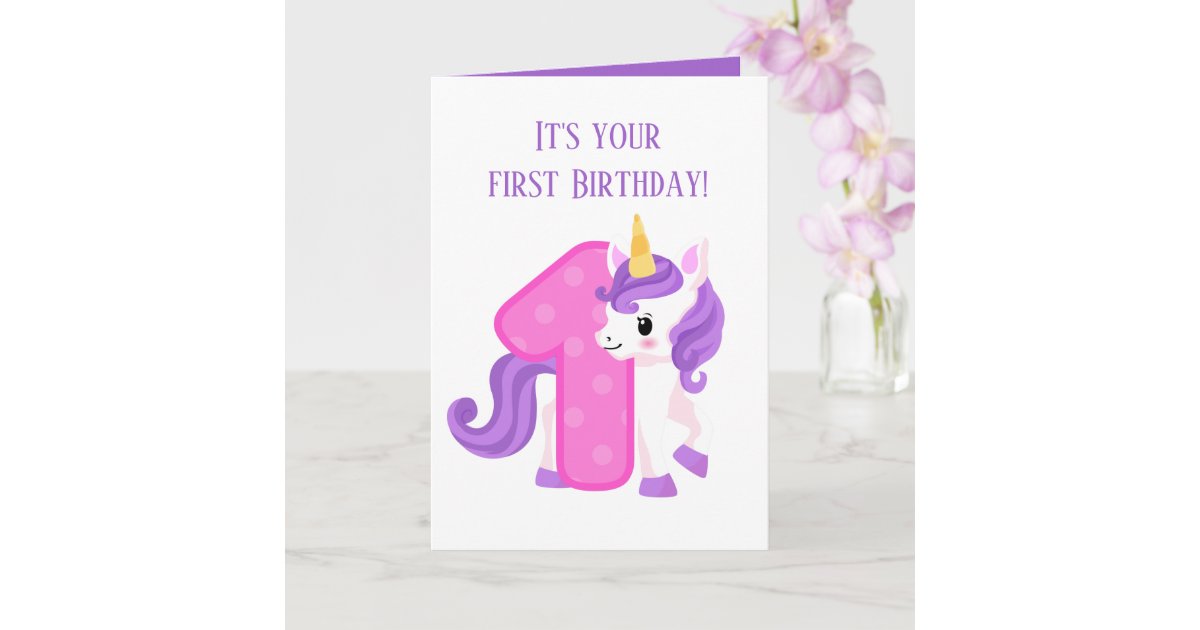 cute baby girl First Birthday Card | Zazzle