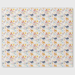 Cute Baby Girl Pink Pattern with Name Baby Shower Wrapping Paper | Zazzle