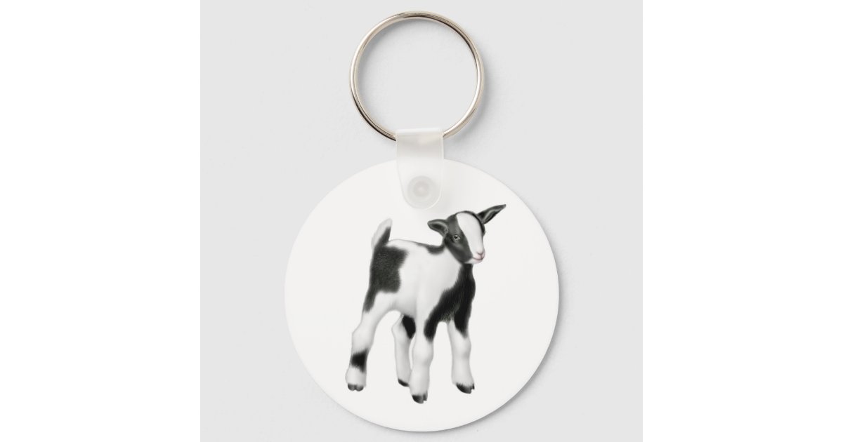 Cute Baby Goat Keychain | Zazzle