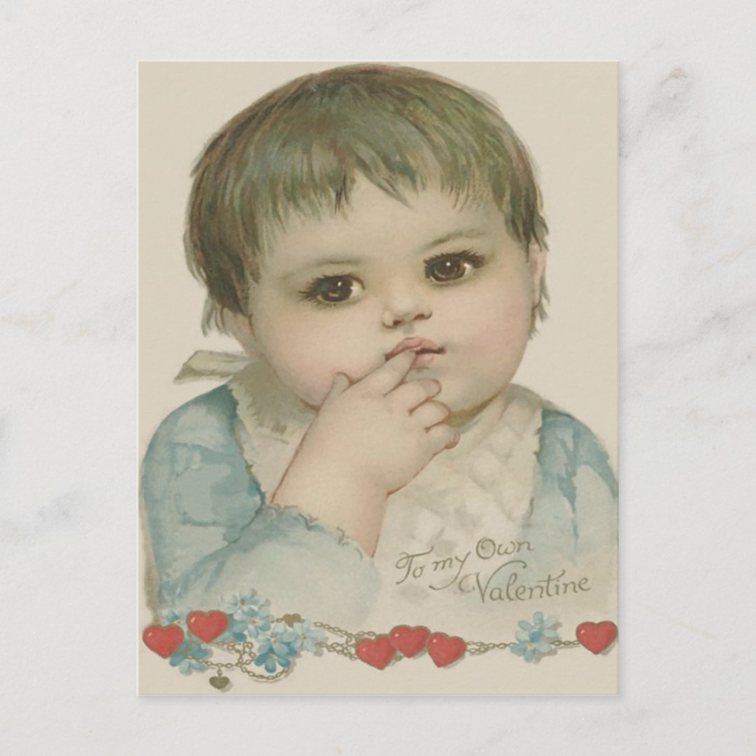 Cute Baby Heart Forget-Me-Not Postcard | Zazzle