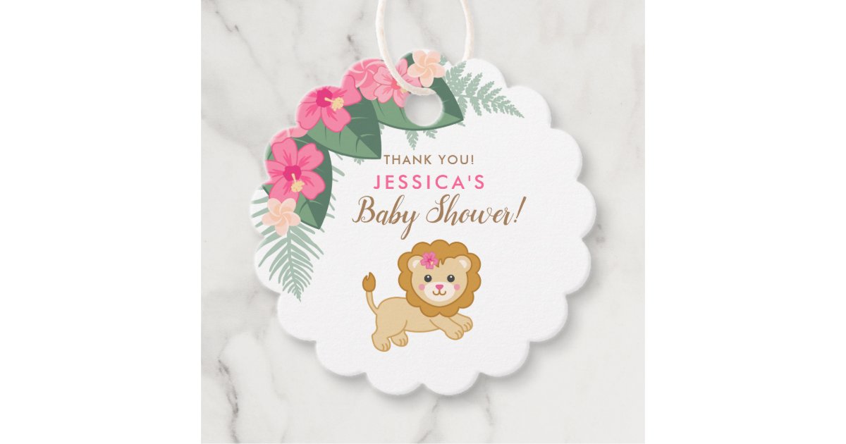 Cute baby jumping lion thank you favor tags | Zazzle