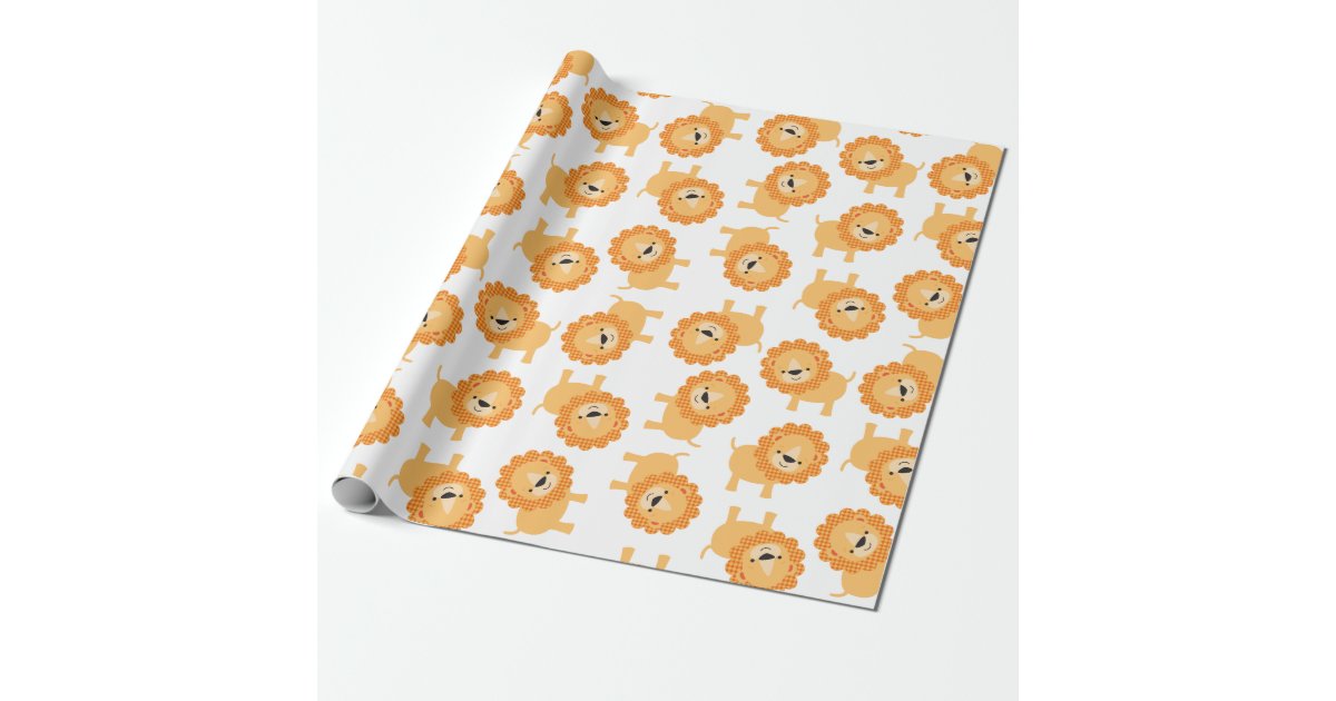 Cute Baby Jungle Lions Wrapping Paper | Zazzle