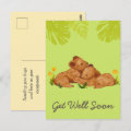 Cute Baby Lion and Encouragement Get Well Green Postcard | Zazzle