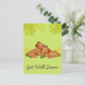 Cute Baby Lion and Encouragement Get Well Green Postcard | Zazzle