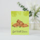 Cute Baby Lion and Encouragement Get Well Green Postcard | Zazzle