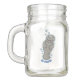 Cute baby manatee with bubbles illustration mason jar | Zazzle