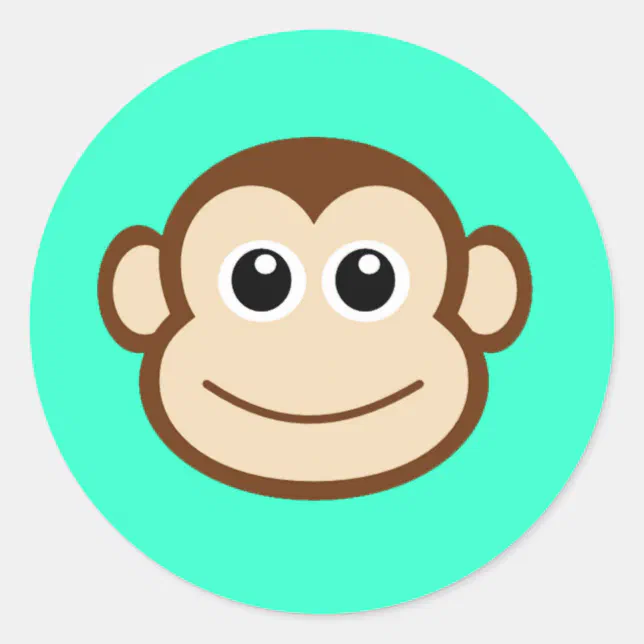 Cute Baby Monkey Face Classic Round Sticker | Zazzle