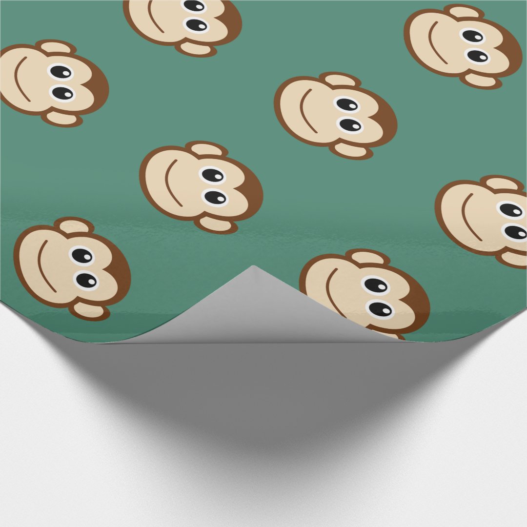 Cute Baby Monkey Face Wrapping Paper | Zazzle
