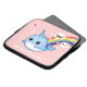 Cute baby narwhal with rainbow and clouds on pink laptop sleeve | Zazzle