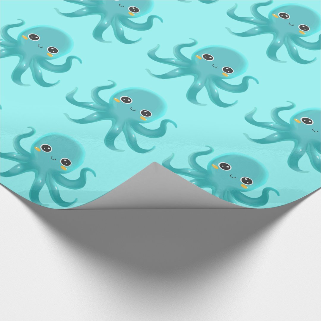 Cute Baby Octopus Wrapping Paper | Zazzle