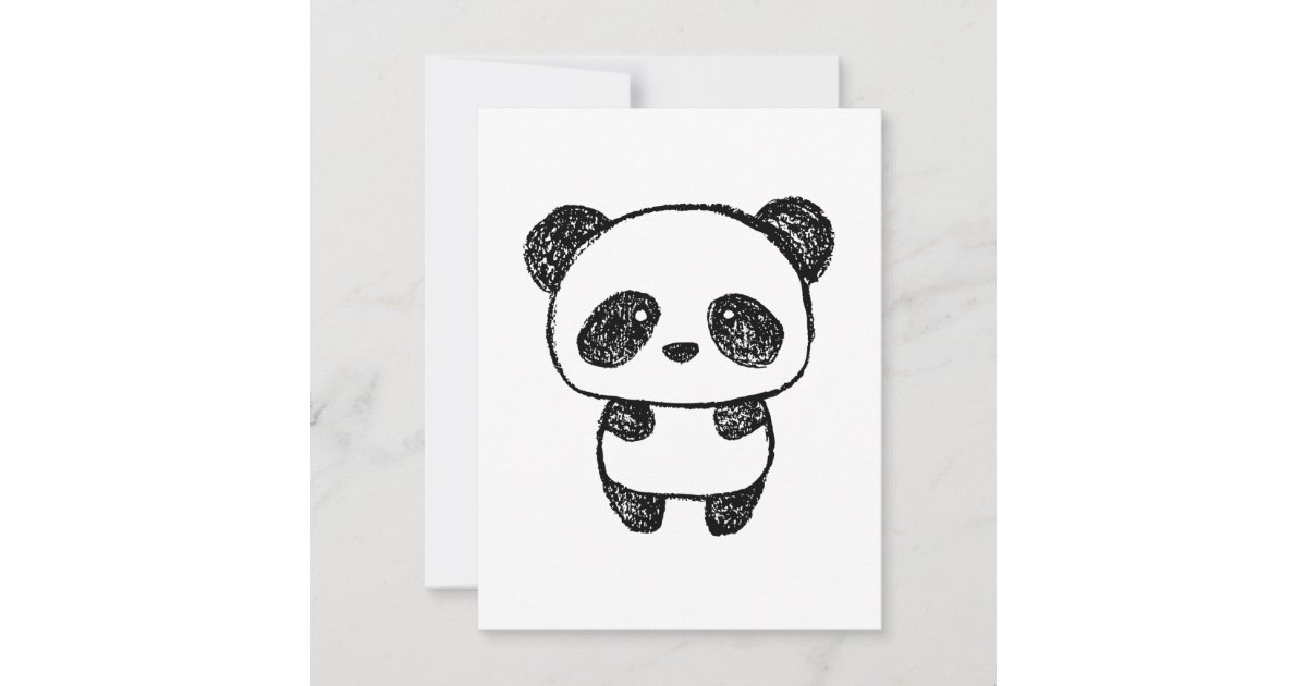 Cute Baby Panda Drawn in Charcoal - Amanda Roos | Zazzle