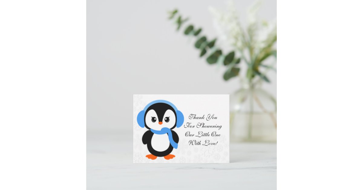 Cute Baby Penguin Thank You Card | Zazzle