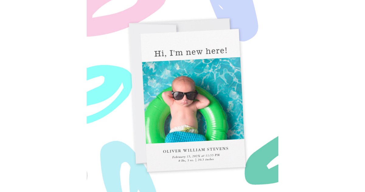 Cute Baby Photo Birth Announcement | Zazzle