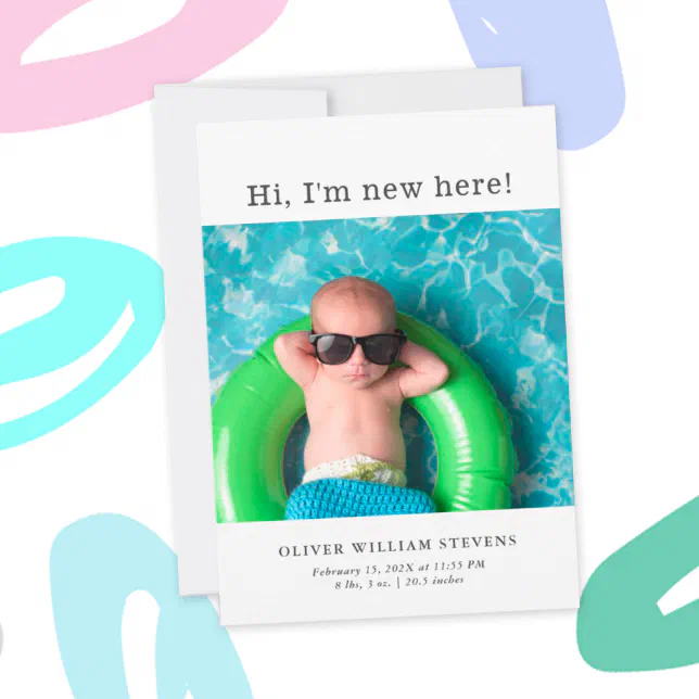 Cute Baby Photo Birth Announcement | Zazzle