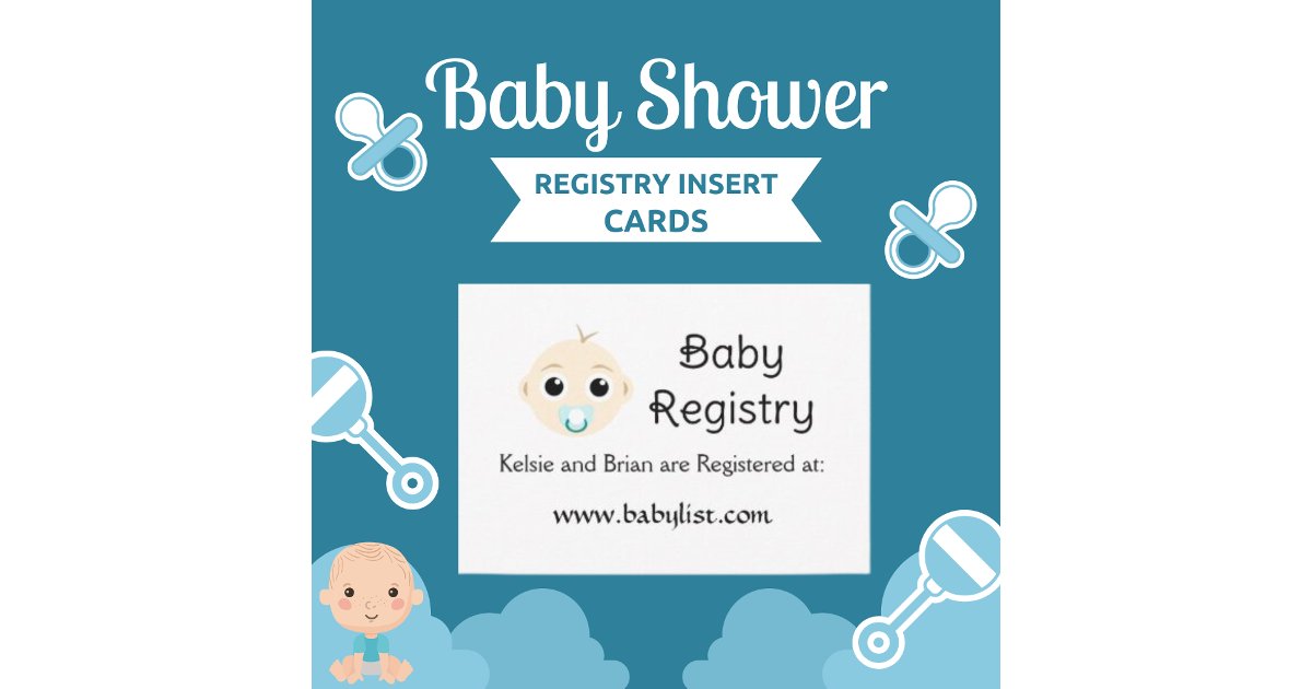Cute Baby Registry Baby Shower Card | Zazzle