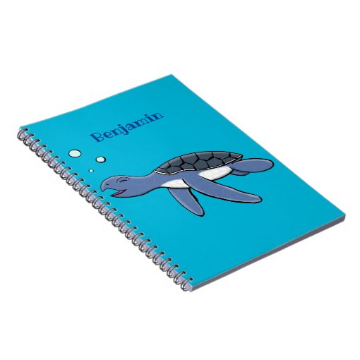 Cute baby sea turtle cartoon illustration notebook | Zazzle