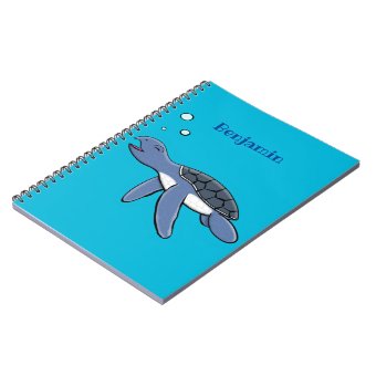 Cute baby sea turtle cartoon illustration notebook | Zazzle