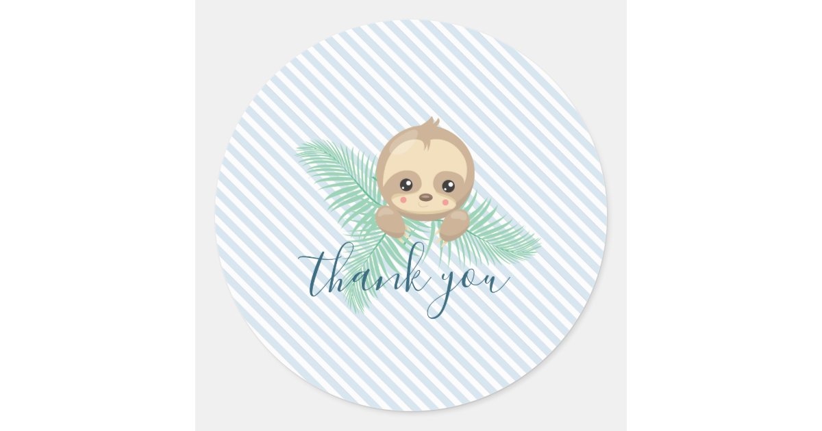 Cute Baby Sloth Birthday Party Stickers | Zazzle