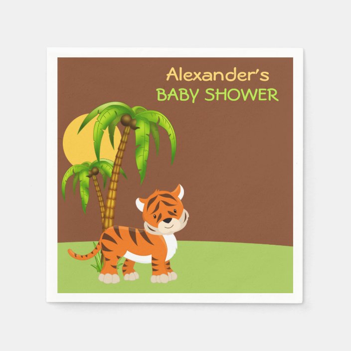 Cute Baby Tiger Baby Shower Paper Napkins | Zazzle