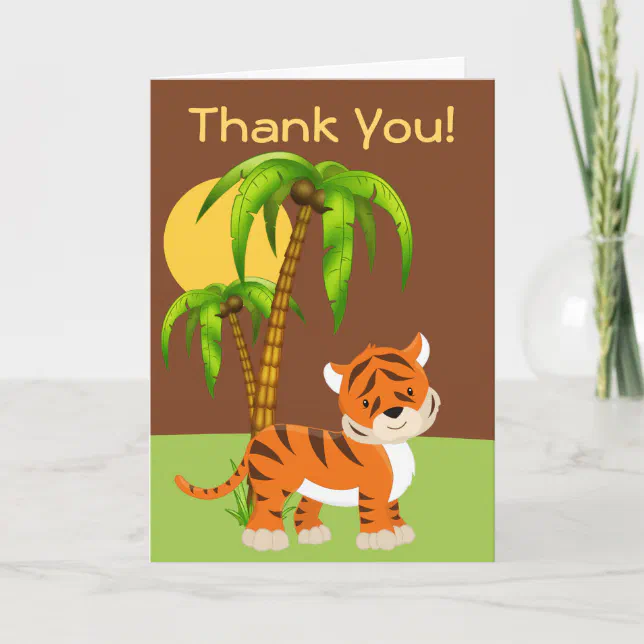 Cute Baby Tiger Thank You Card | Zazzle