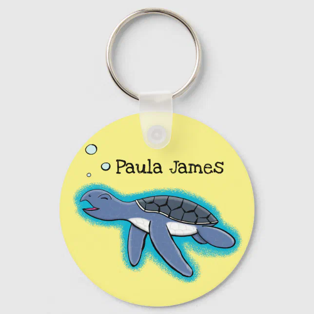 cute baby turtle cartoon keychain | Zazzle