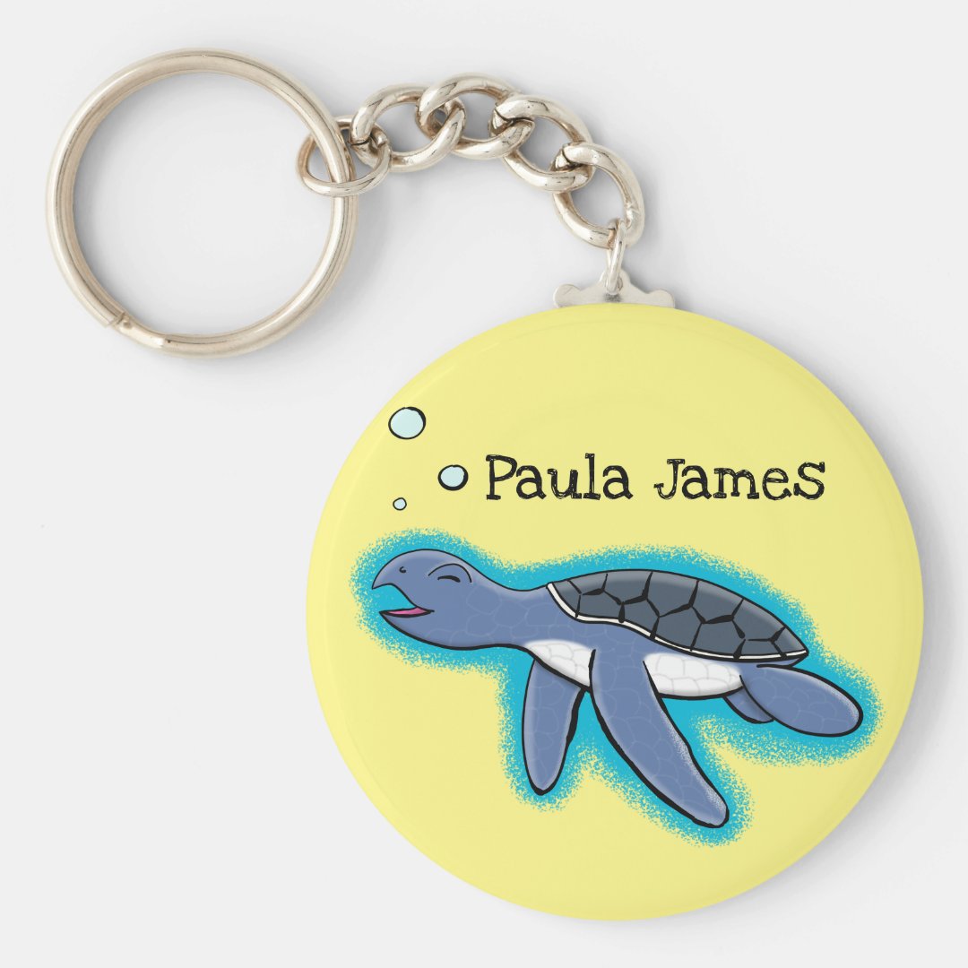 cute baby turtle cartoon keychain | Zazzle